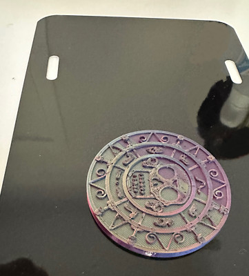 Aztec Coin in 3d Version - Black w Zinc Color Car License Plate Frame ...