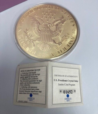 ABRAHAM LINCOLN GOLD LAYERED JUMBO COIN #01652 | eBay