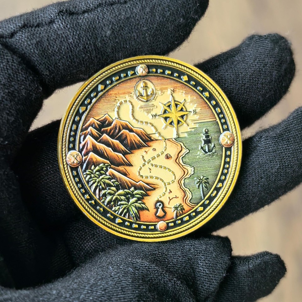 Pirate Challenge Coin - Motivational Adventure Coin with Skull Design ...