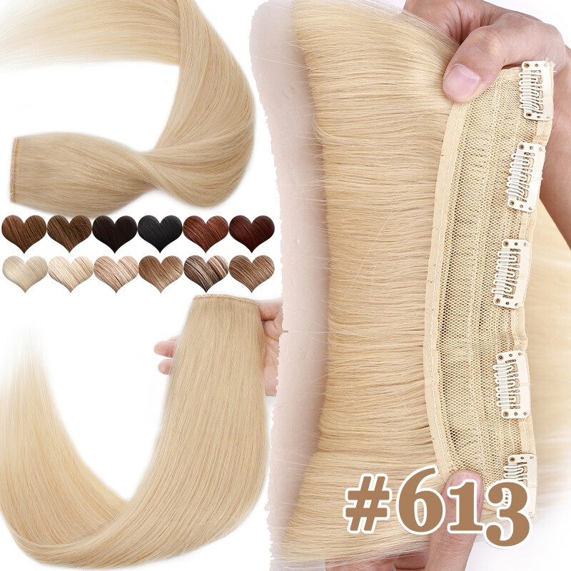 HIGHLIGHT One Piece Clip in Human Hair Extensions 3/4 Full Head Remy ...