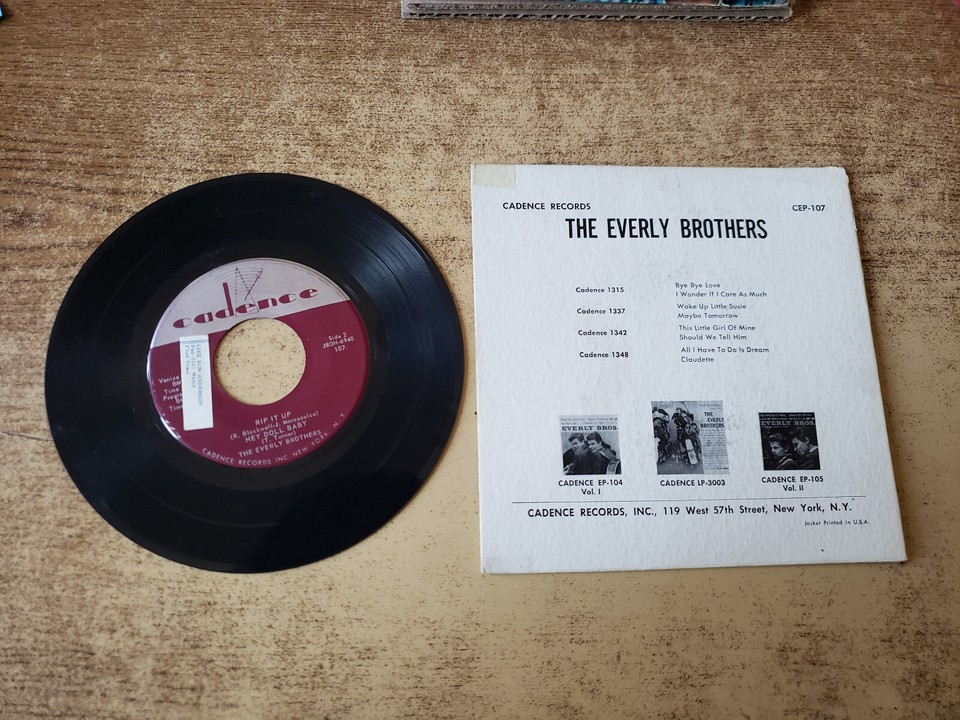MEGARARE 1950s VG+ The Everly Brothers 4 TOP HITS 107 EP45 | eBay