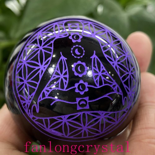 50mm+ Natural Obsidian ball rainbow quartz crystal sphere gem reiki ...