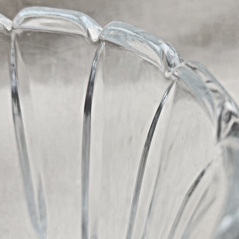 VTG Lead Crystal Flower Vase Pr Etched Faceted 6.25" H 4" Diameter USA ...