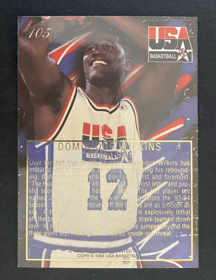 1994 Flair USA Basketball #105 Dominique Wilkins/Strong Suit | eBay