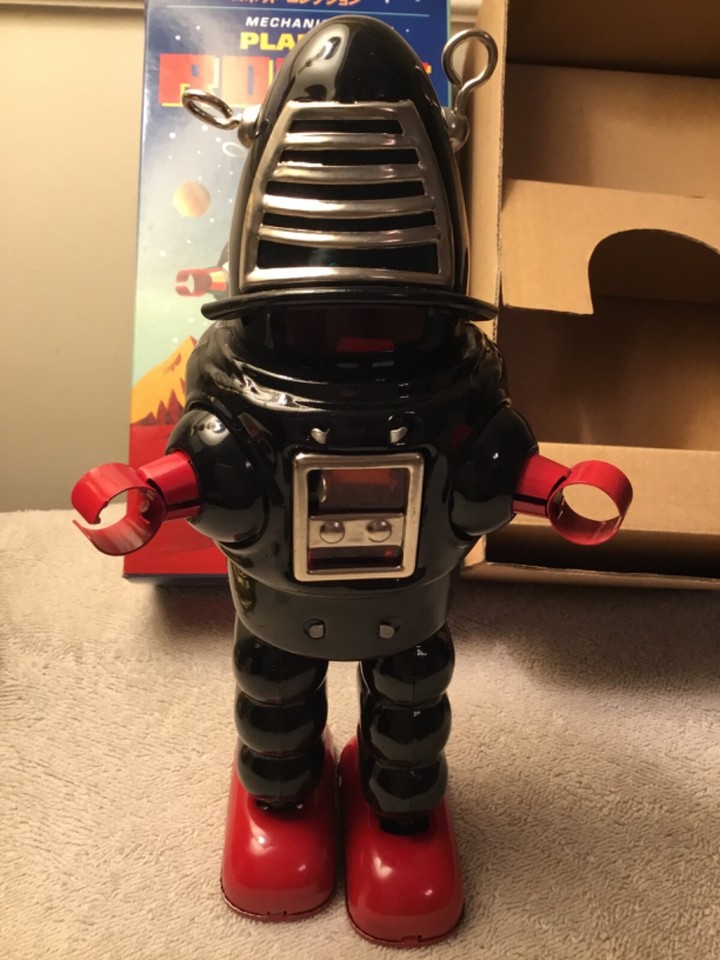 PLANET ROBOT TIN WIND UP ROBBY THE ROBOT BLACK FORBIDDEN PLANET SPACE ...