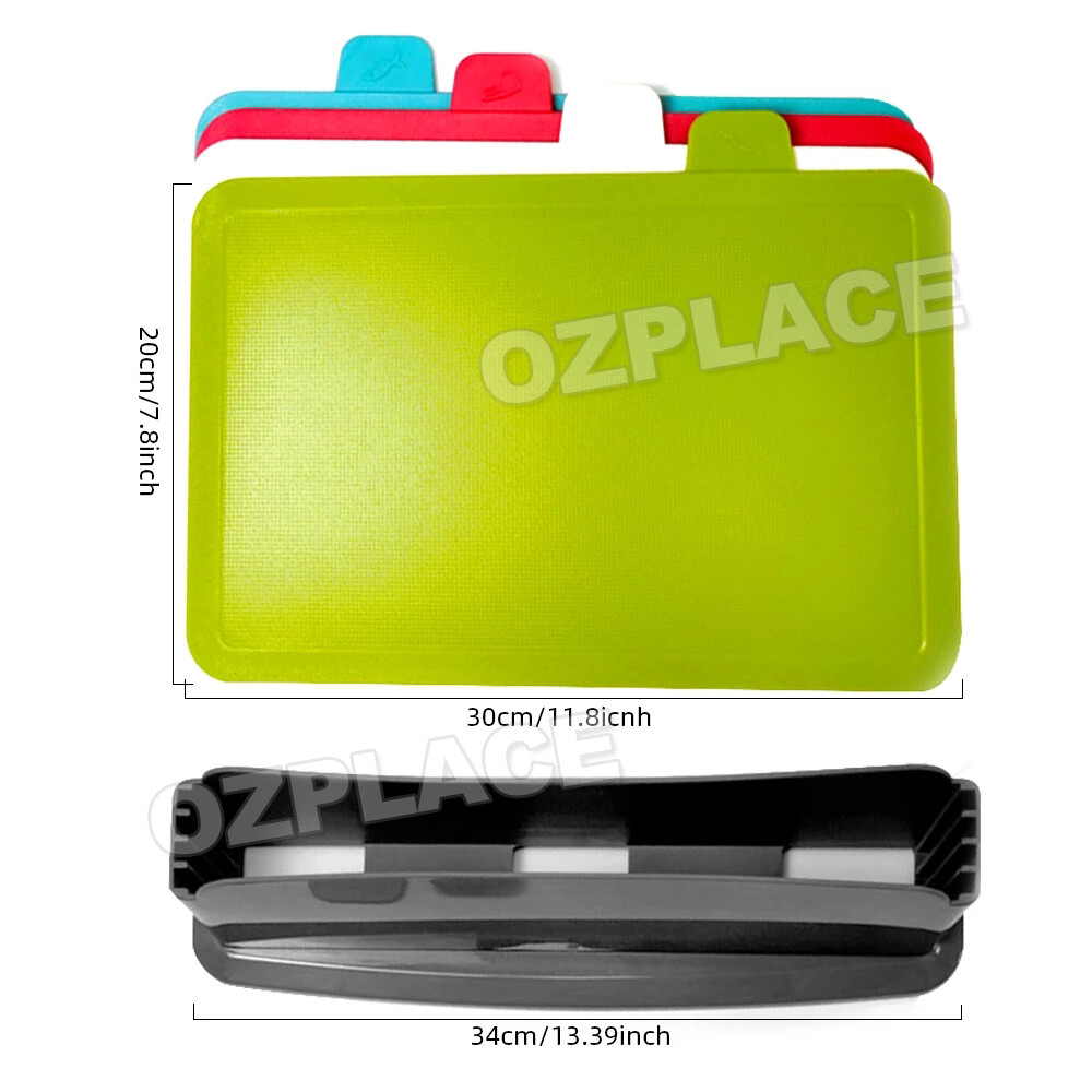 Coloured Chopping Board Set Cutting Boards Index With Stand Holder ...