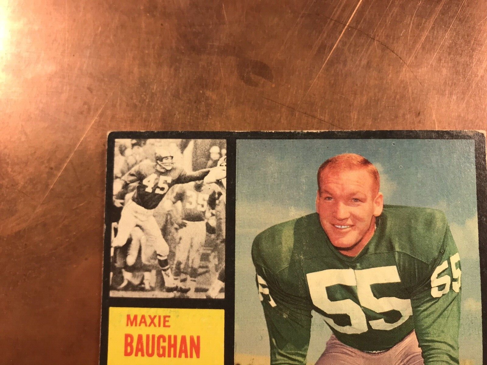 Maxie Baughan 1962 Topps #124, very nice corners, centered, slight ding ...