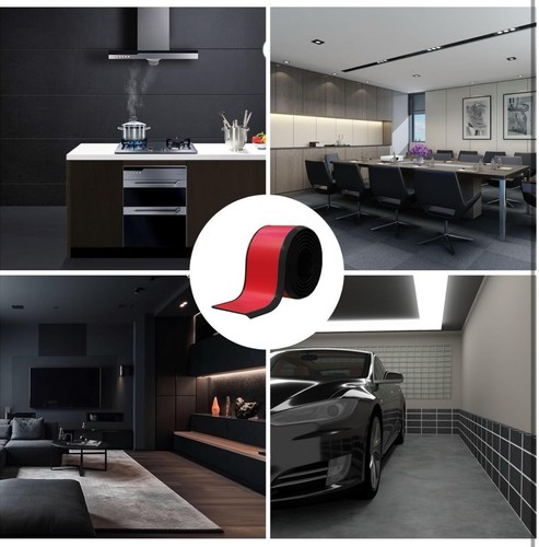 Duzzy Flexible Baseboard Molding Trim, 6 Inch(W) x 60 Feet(L) Peel and ...