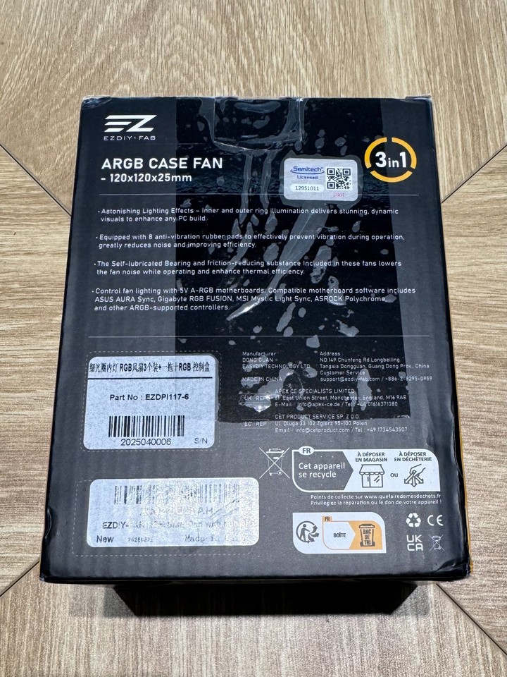 EZDIY-FAB Moonlight 120mm RGB Case Fan with Fan Hub X and Remote ...