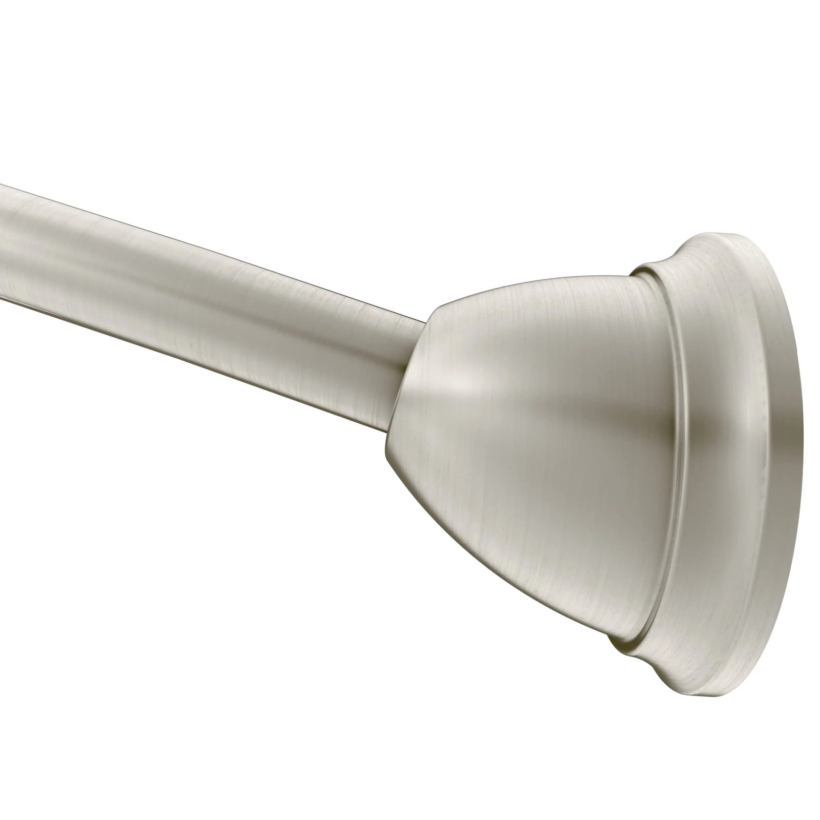 Moen MDN2170BN Curved Adjustable Single Shower Curtain Rod, Brushed ...