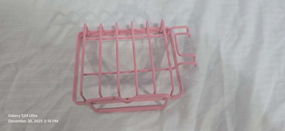 pink metal wire rust resistant coating shower basket organizer storage ...