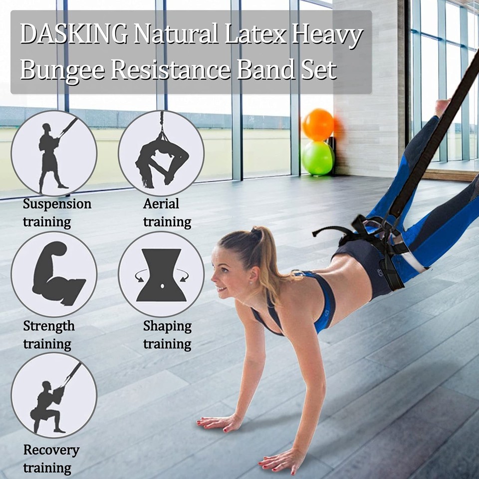 DASKING Natural Latex Heavy Bungee Resistance Band Set Gravity Yoga ...