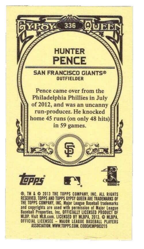 Hunter Pence #336 Mini 2013 Gypsy Queen | eBay