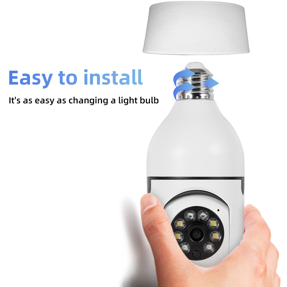 360° Light Bulb Camera Wi-Fi IR Night 1080P IP E27 Smart Home Wireless ...