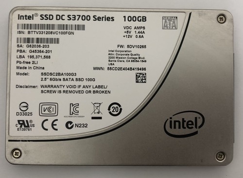 Intel SSD DC S3700 Series 100GB 2.5 SSDSC2BA100G3 | eBay