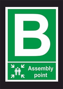 Assembly Point B Sign or Sticker, All Sizes. Fire / Emergency ...