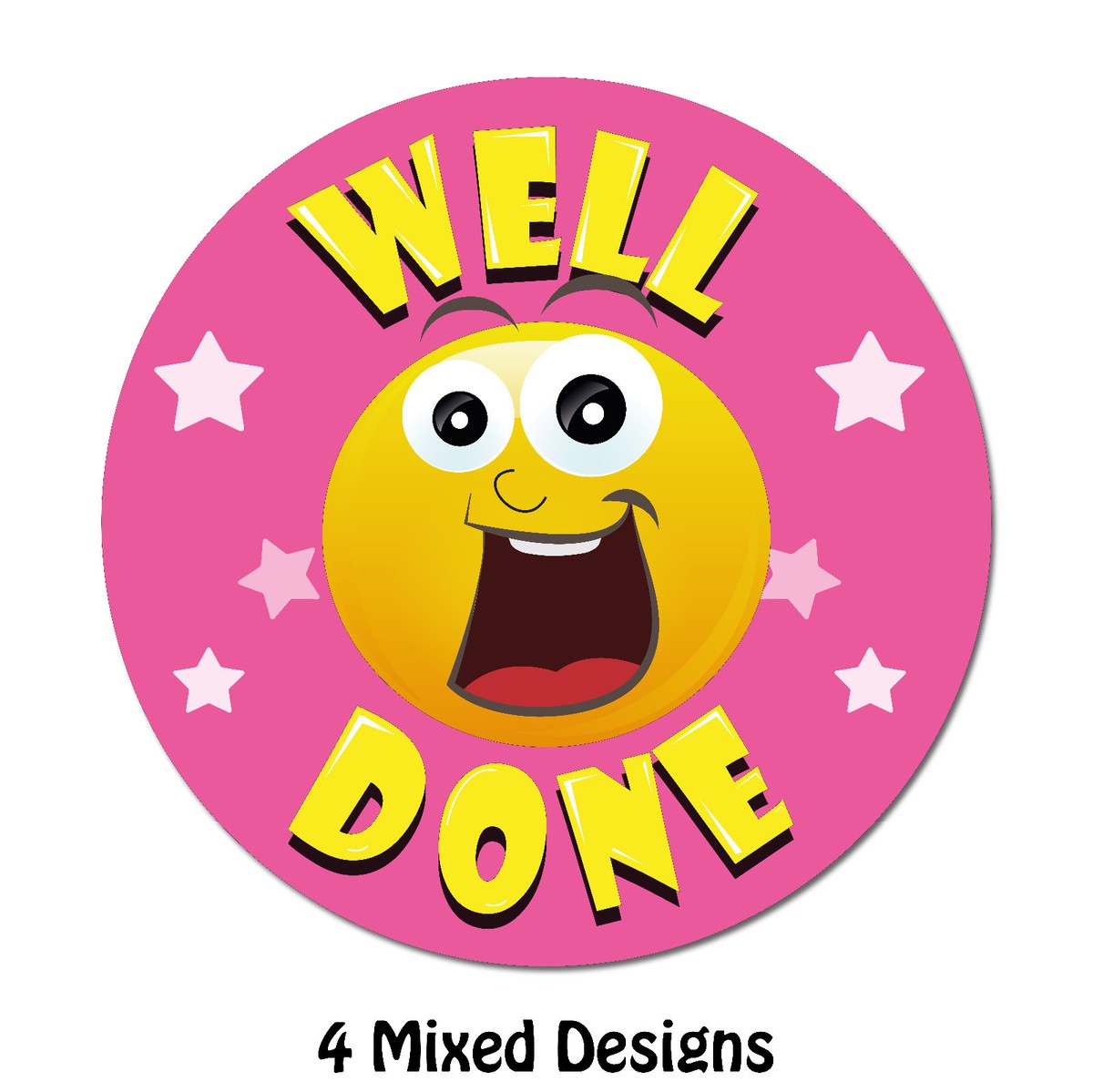 Reward Stickers 144 Well Done - Smiley Face Teacher Awards For Kids ...
