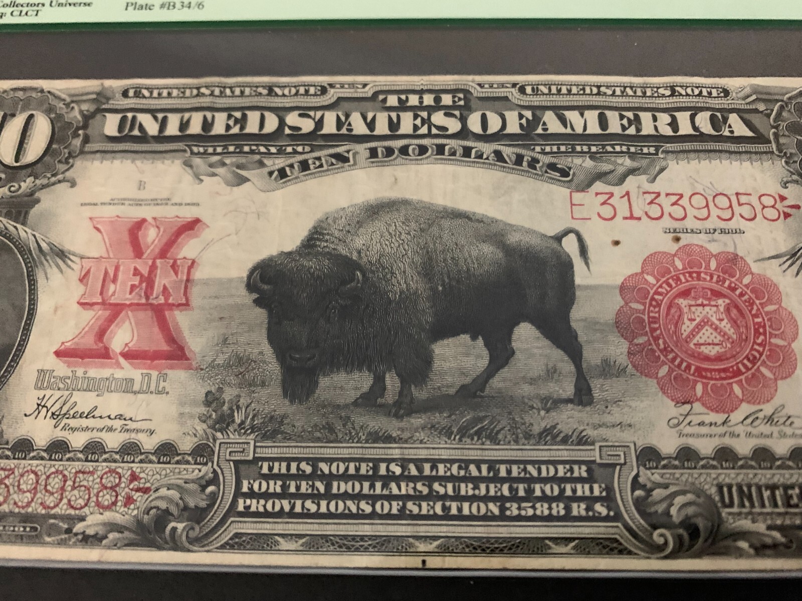 Bright Beautiful Bison Note $10 1901 Legal Tender Fr122 PCGS 15 (L@@K ...