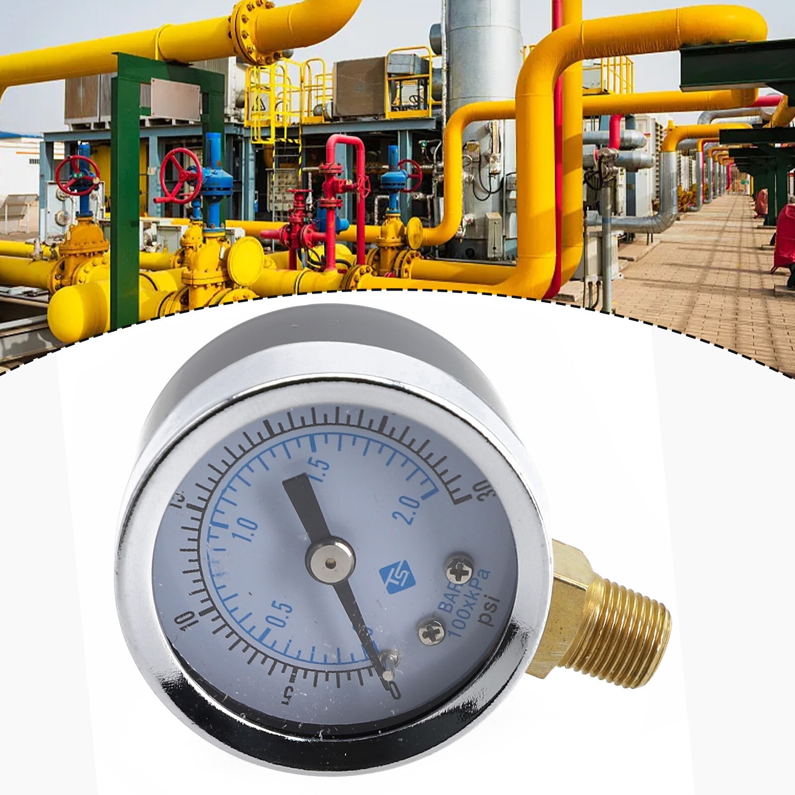 Compact Stainless Steel Pressure Gauge for Low Pressure Oil Gas ...
