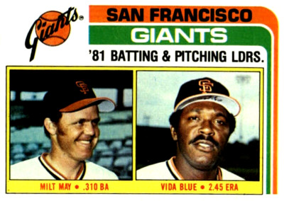 1982 Topps #576 Milt May Vida Blue San Francisco Giants | eBay