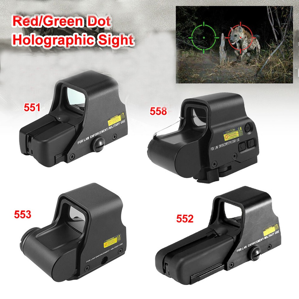 US Red/Green Dot Holographic Sight 551/552/553/558 Airsoft Scope Sight ...