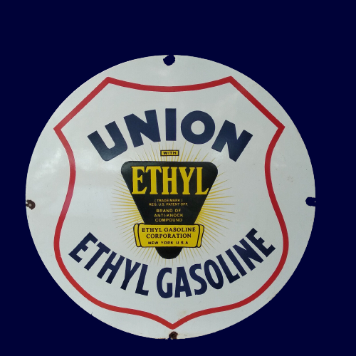Porcelain Union Gasoline Enamel Sign 36 Inches round | eBay