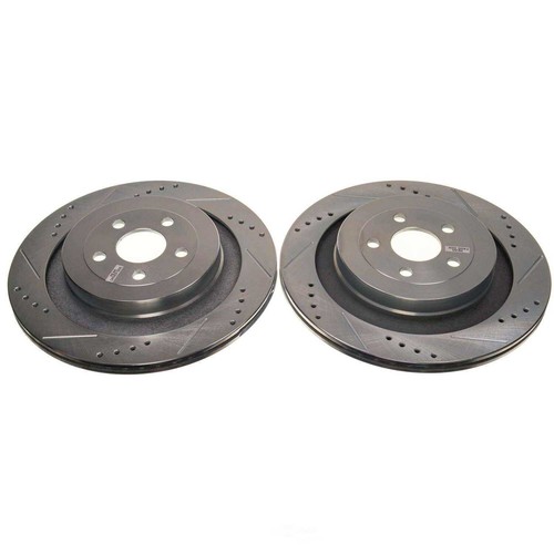 Disc Brake Rotor Set-Rear Drilled, Slotted and Zinc Plated Brake Rotor ...