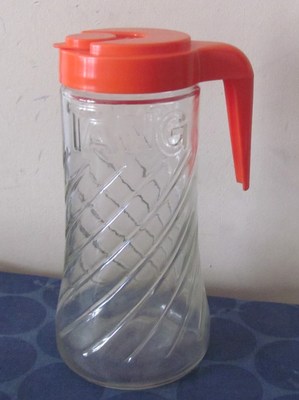 Vintage TANG glass pitcher with orange lid 1970s? | eBay