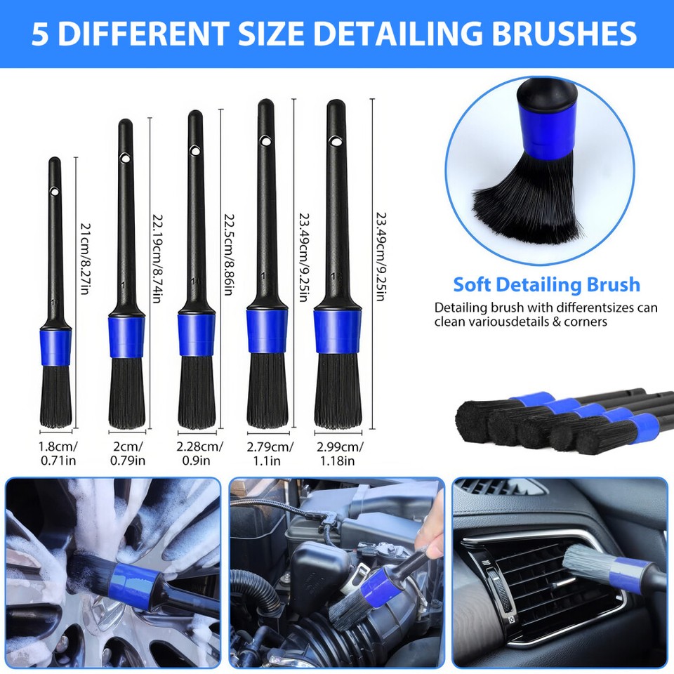40PCS Car Detailing Brush Set Soft Brush Interior Wheel Valet Pro ...