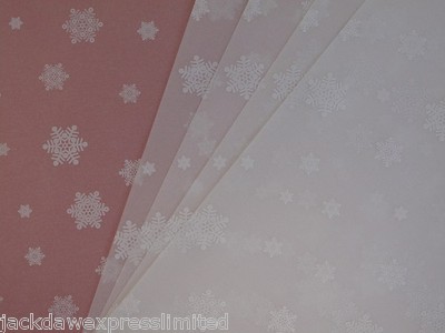 10 x A4 100gsm Printed Translucent Vellum Paper - White Snowflakes ...