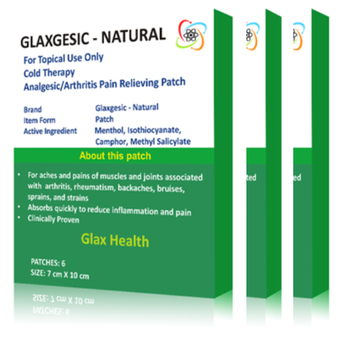 GLAXGESIC-NATURAL,Analgesic/Arthritis Pain Relief Patch (6/Box) 18 ...