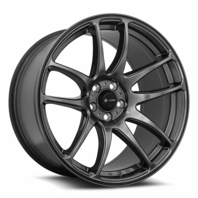 18x9.5 F | 18x10.5 R Vors TR4 5x114.3 +22/22 Hyper Black Wheels (Set of ...