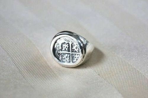 ATOCHA Coin Ring 925 Sterling Silver Mens Sunken Treasure Shipwreck ...