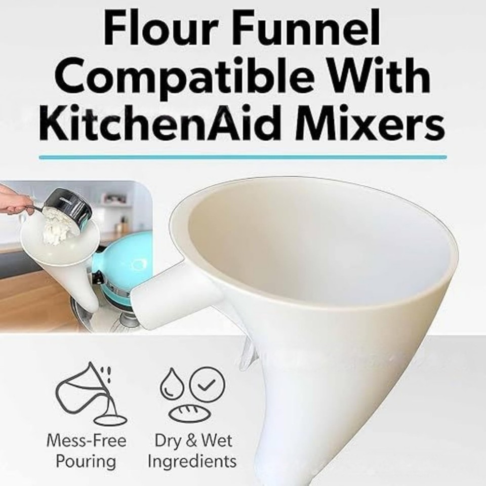 Flour Funnel for Kitchen Aid Mixer Attachment for Baking Essentials | eBay