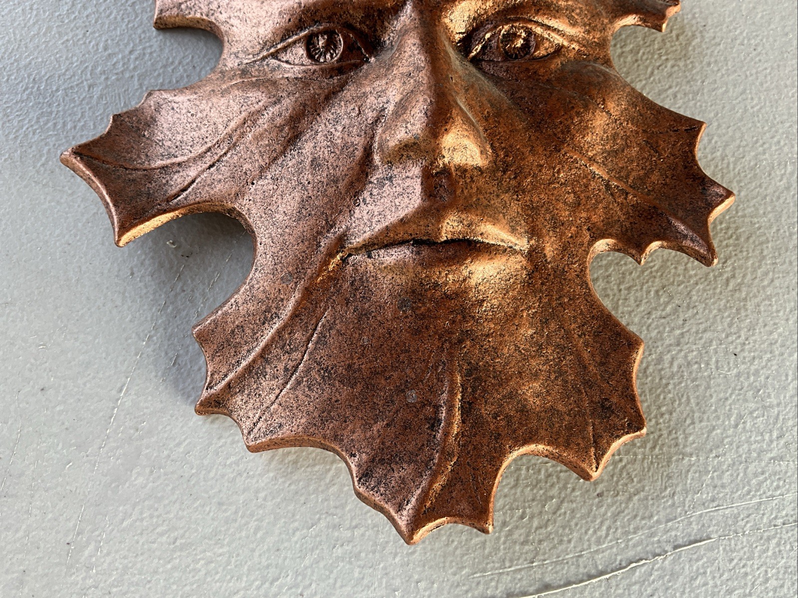 CARSON 1996 SPIRIT OF THE FOREST OAK LEAF MAN FACE METAL COPPER COLOR ...