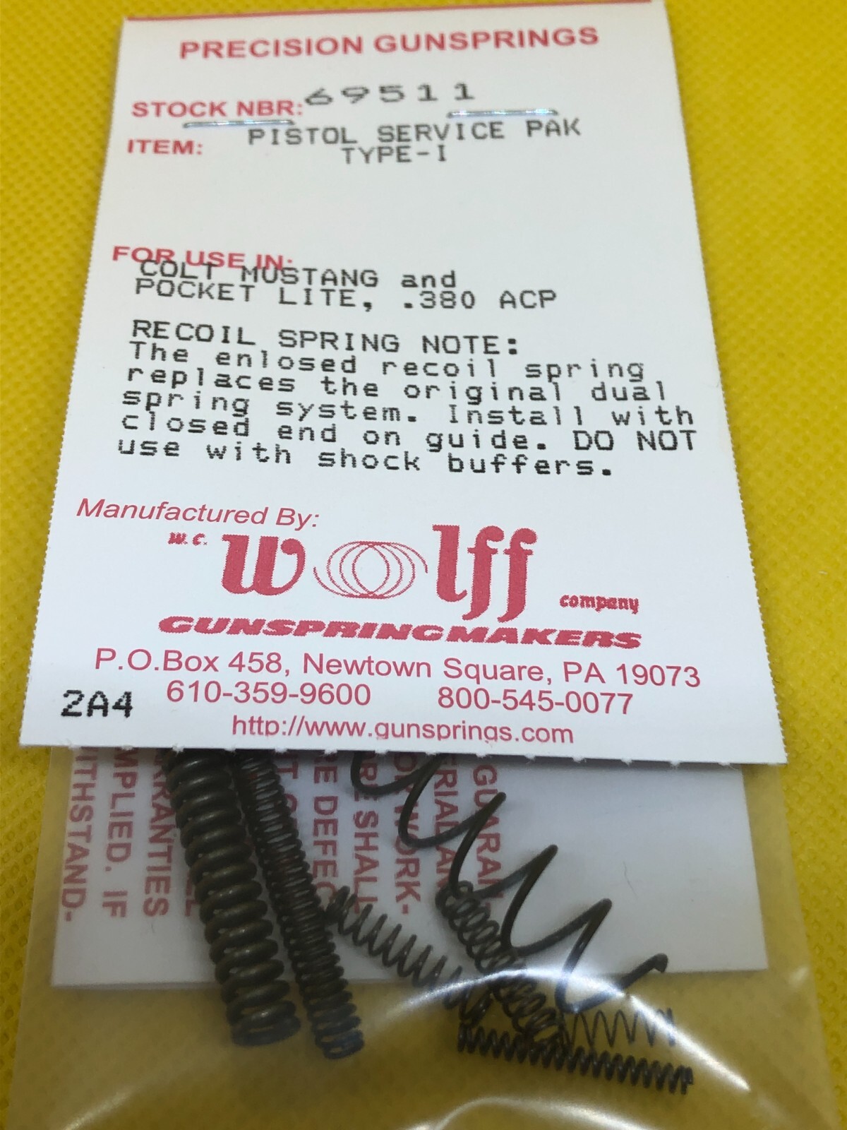 Colt Mustang & Pocket Lite Service Pak Kit 7 Spring Rebuild by WOLFF | eBay