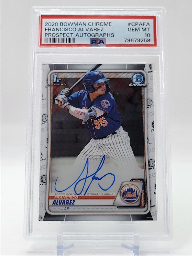 FRANCISCO ALVAREZ 2020 BOWMAN CHROME 1ST AUTOGRAPH METS AUTO PSA 10 ...