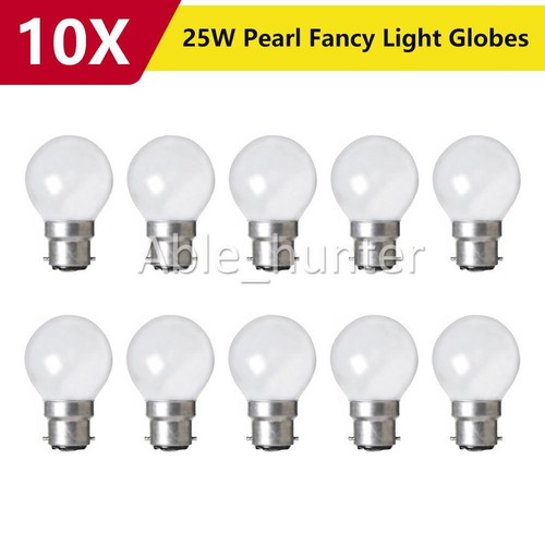 10Pcs 25W Pearl Fancy Round Light Globes Bulbs Lamp Bayonet Cap B22 ...