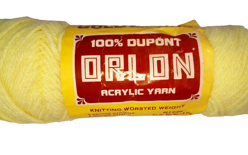 Dupont Orlon Acrylic Yarn Canary Yellow Gold Medal 4 Ply Moth Proof 3.5 ...