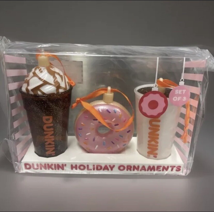 Dunkin Donuts Holiday Ornament Mini 3 Pack - Limited Edition - 2024 | eBay