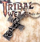 KR0043 = Celtic Cross With Snake design Pewter keyring 45mm Long | eBay UK