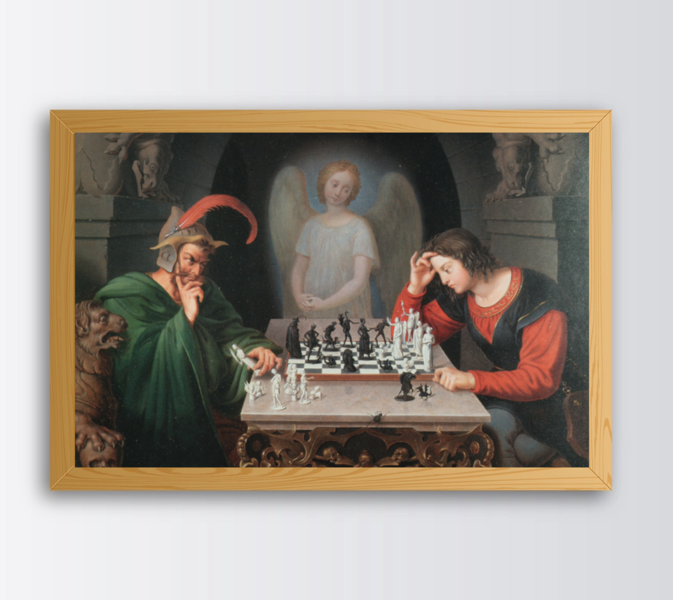 Checkmate The Game of Life Moritz August Poster Print Framed Canvas ...