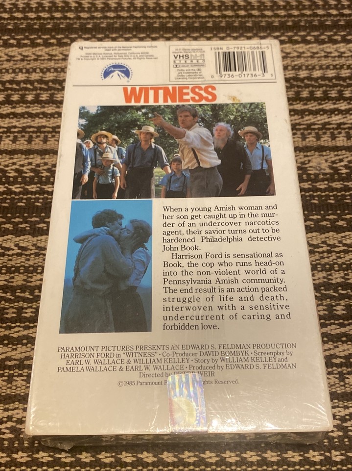 Witness (Harrison Ford) Movie VHS Brand New Factory Sealed 97360173635 ...