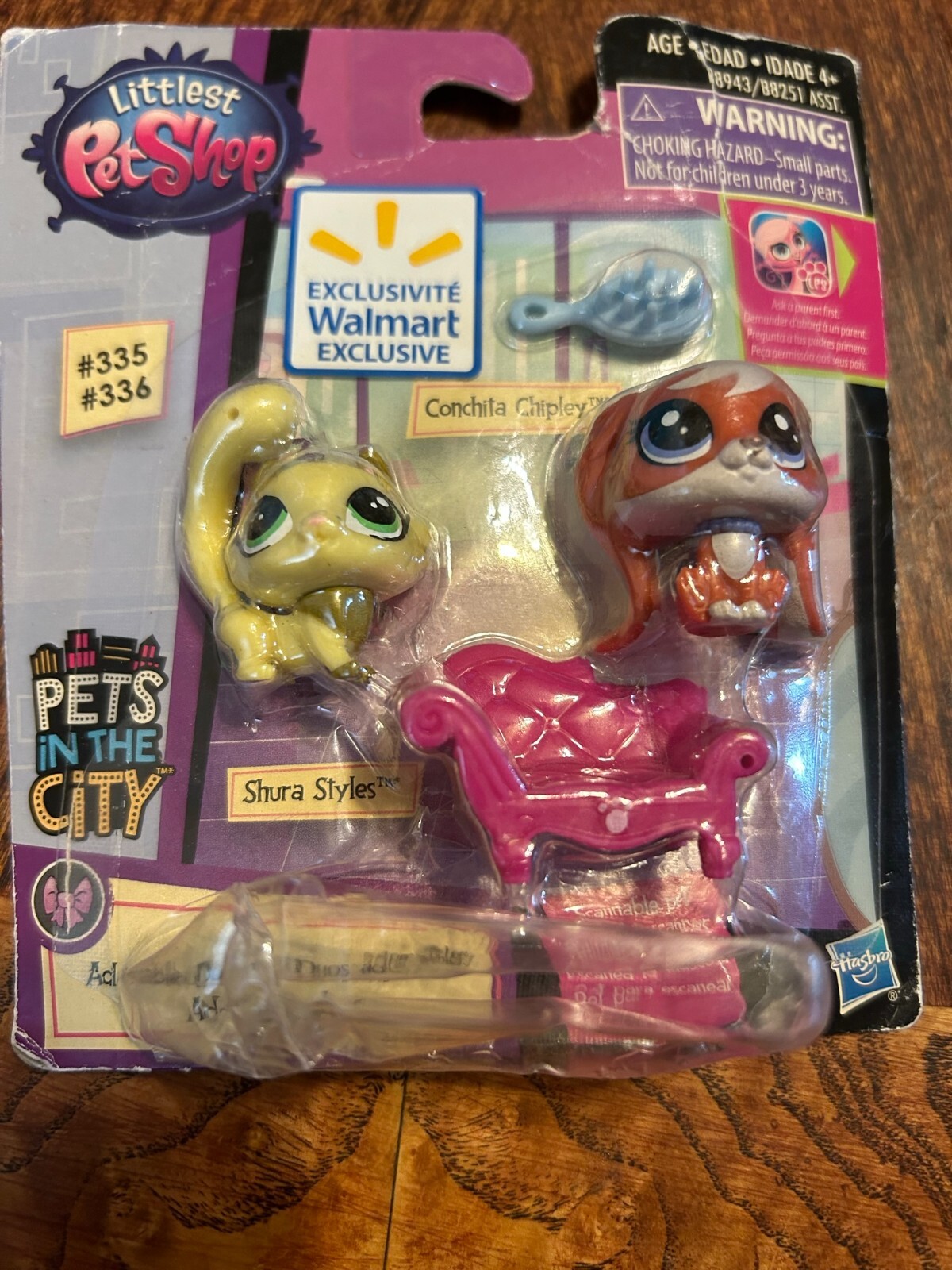Littlest Pet Shop Hasbro In The City Shura Conchita Figures #335 #336 ...