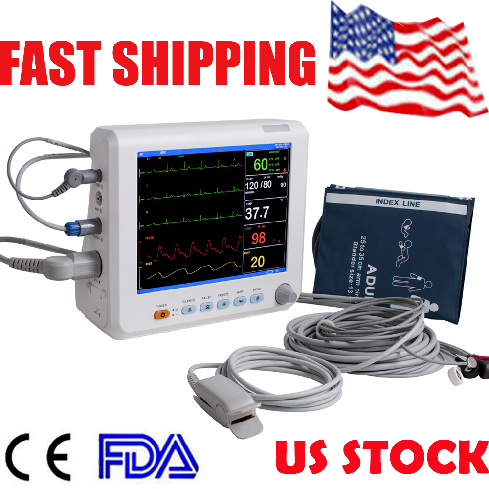 Portable Patient Monitor 6-paras ICU Vital Sign Cardiac Machine fast ...