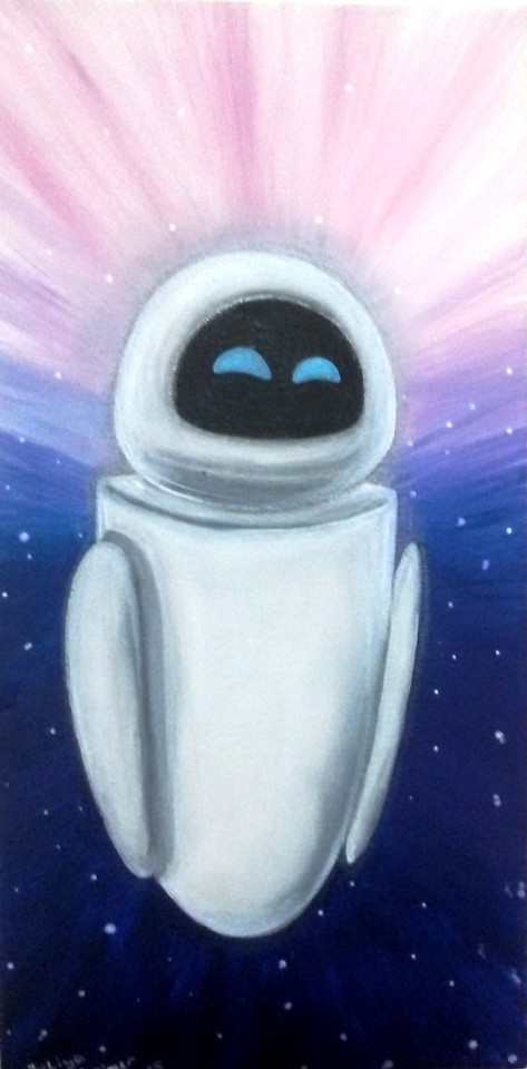 Original Fantasy Eve From Wall-E Pixar Acrylic Canvas Painting Art New ...