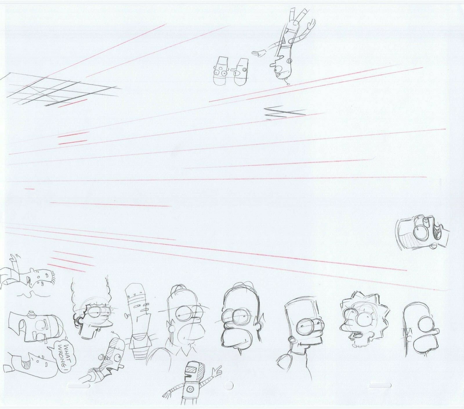 Simpsons Homer Family Original Art w/COA Animation Pencils Rough Comp ...