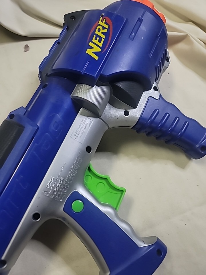 NERF Dart Tag Hyperfire Blue Barrel Gun Blaster Rotating Shot Hasbro ...