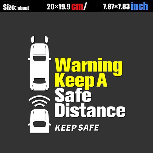 Keep Safe Distance Warning Car Sticker Vinyl Reflective Rear Glass Auto ...