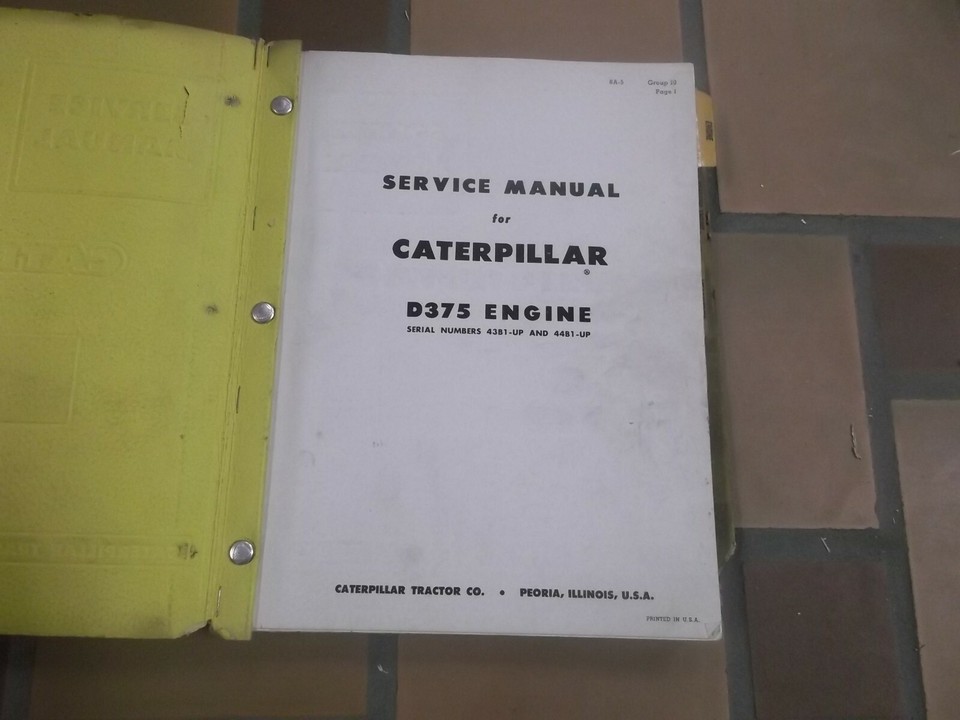 Cat Caterpillar D375 Engine Shop Service Repair Manual | eBay